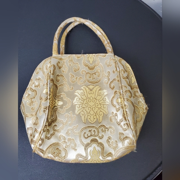 Bags | Vintage Elegant Gold Brocade Handbag | Poshmark